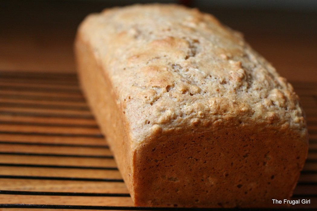 No-Yeast, No-Knead Whole Wheat Bread - The Frugal Girl