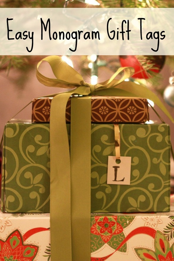 Easy monogram gift tags - The Frugal Girl