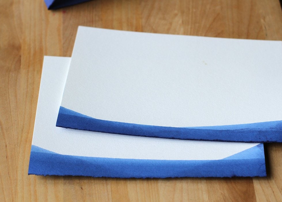 How to make dip-dyed stationery - The Frugal Girl