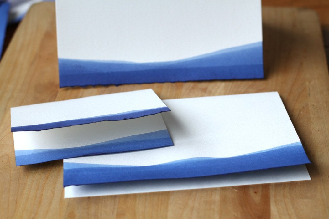 How to make dip-dyed stationery - The Frugal Girl