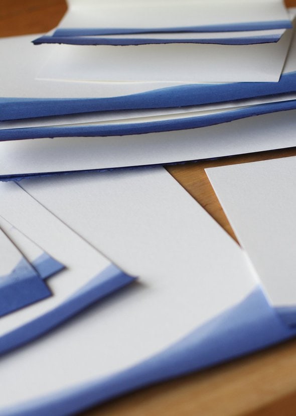 How to make dip-dyed stationery - The Frugal Girl