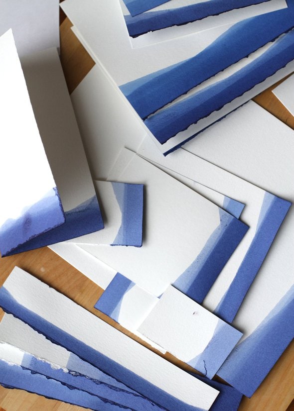 How to make dip-dyed stationery - The Frugal Girl