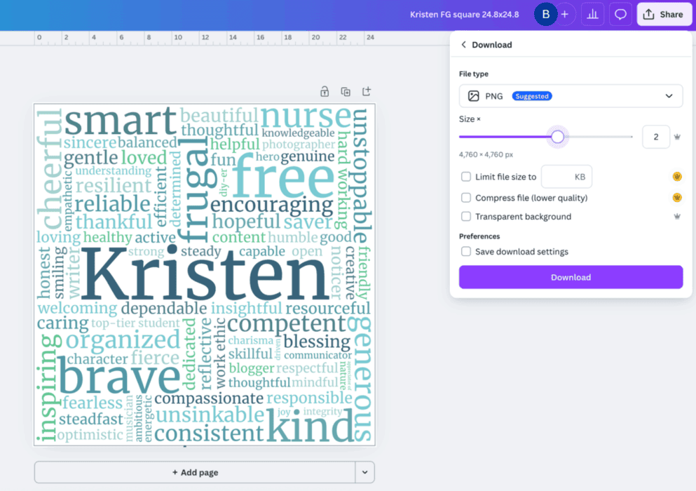 How to Create Word Cloud Art in Canva - The Frugal Girl